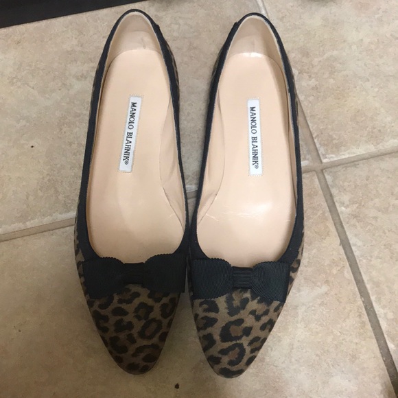 Manolo Blahnik | Shoes | Manolo Blahnik Leopard Print Flats | Poshmark